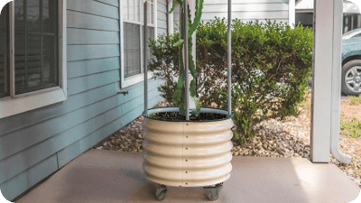 EZCube Elevated Rolling Planter Cart